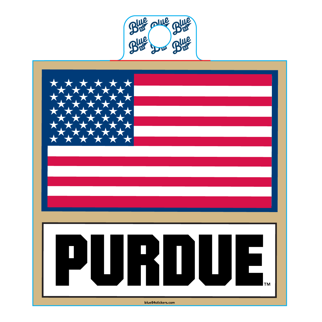 Purdue University American Flag Purdue Sticker | Purdue U