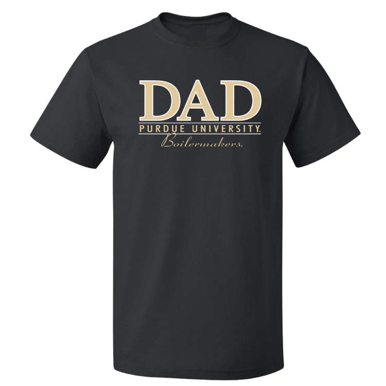 Black Purdue University Dad T-Shirt | PurdueU